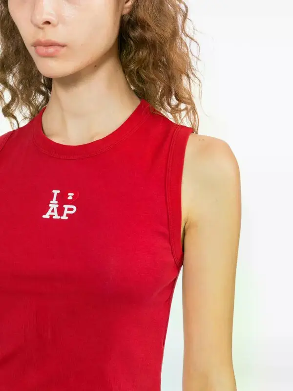 AAPE BY *A BATHING APE Ribbed Knit Racer Back Tank Top - Red