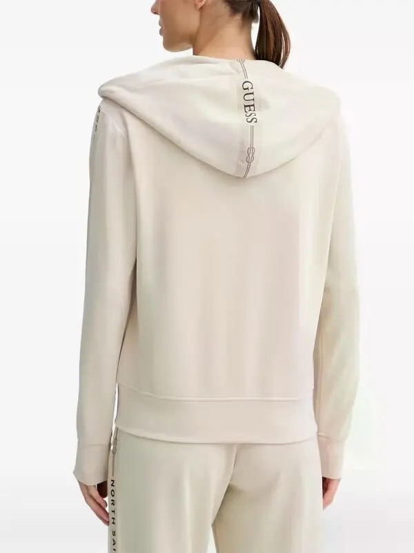 Guess Logo-tape Zip-up Hoodie