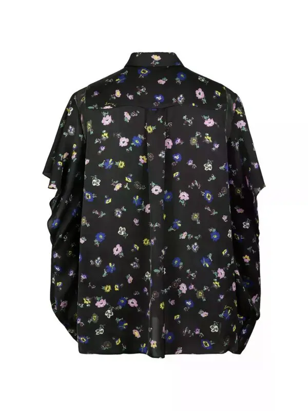 Sacai Floral-print Ruffle Sleeve Blouse