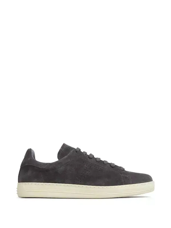 TOM FORD Perforated-logo Suede Sneakers - Grey