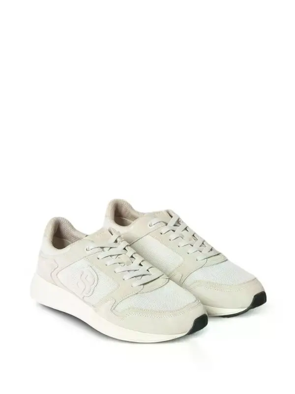 BOSS Suede Panelled Mesh Sneakers