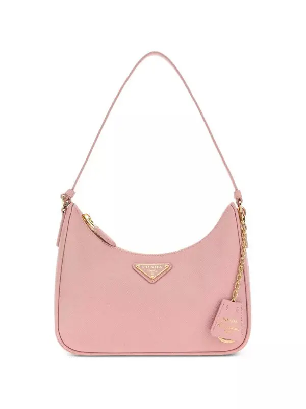 Prada Mini Re-edition 2005 Saffiano Leather Shoulder Bag - Pink