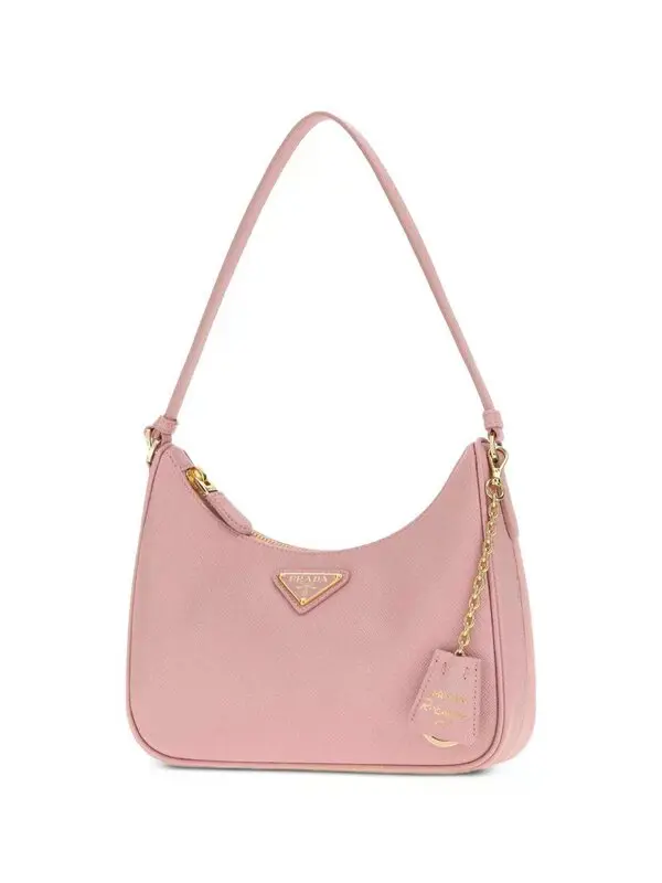 Prada Mini Re-edition 2005 Saffiano Leather Shoulder Bag - Pink