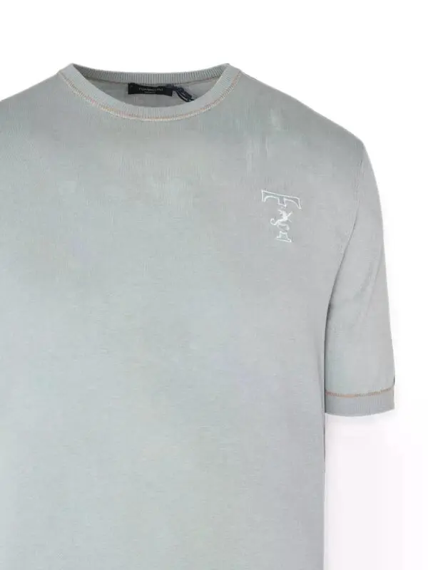 TOMBOLINI Embroidered Short Sleeve Sweater