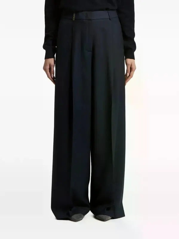 Peserico Pleated Wide-leg Trousers - Blue