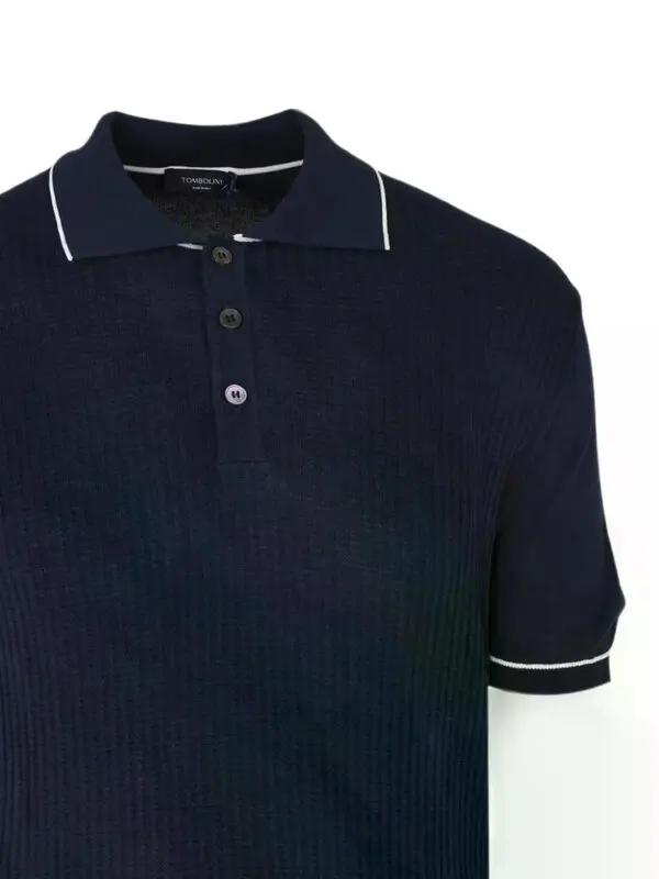 TOMBOLINI Ribbed-knit Tipped Polo Shirt