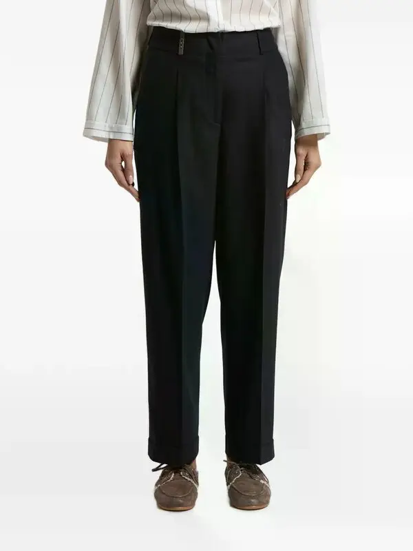 Peserico Pleated Detail Turn-up Trousers