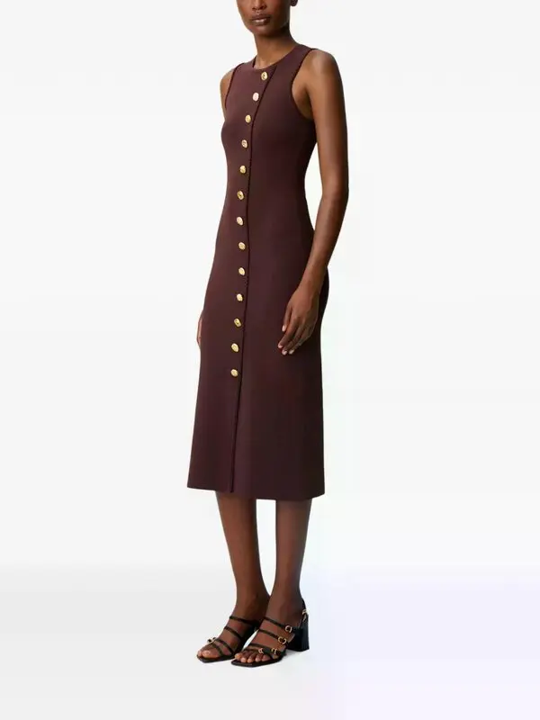 Claudie Pierlot Button-embellished Knitted Dress - Brown