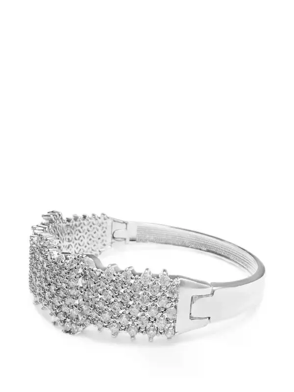 HZMER JEWELLERY Sitara Crystal-embellished Cuff Bracelet - Silver