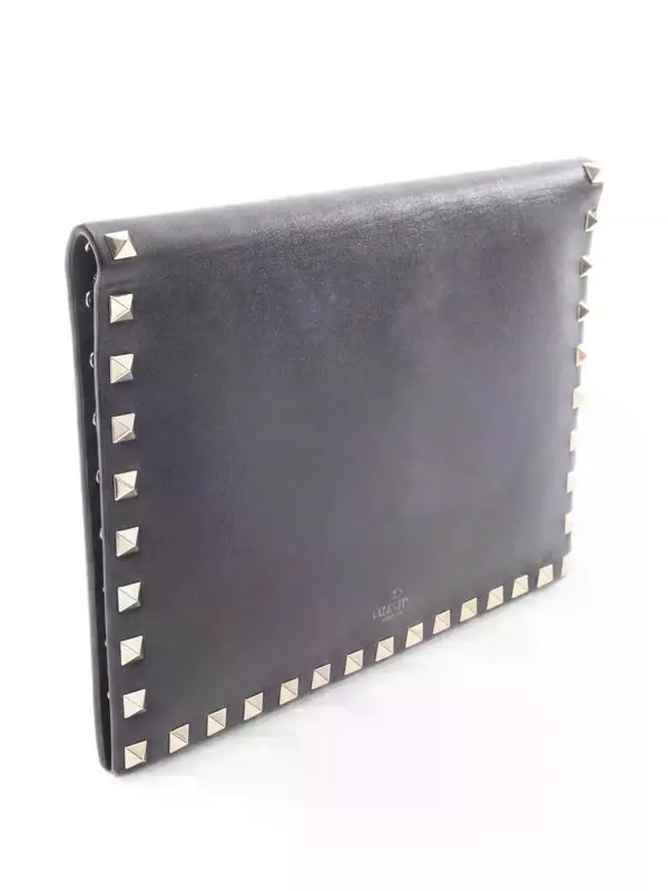 Valentino Garavani Rockstud Leather Clutch Bag - Black