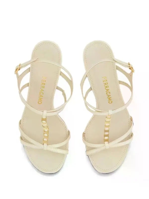 FERRAGAMO Vara Chain T-strap Heeled Sandals