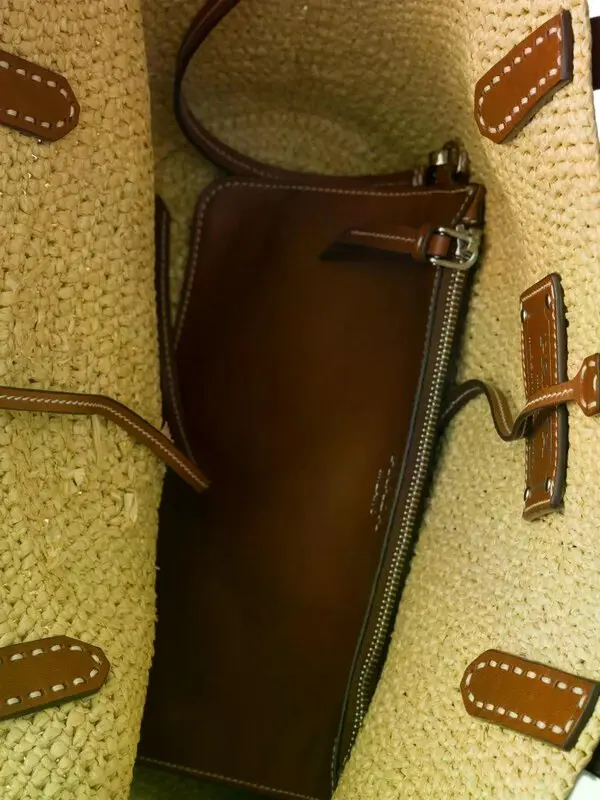 Prada Medium Crochet And Leather Tote Bag