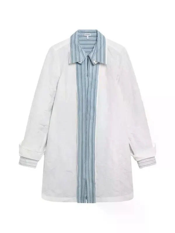 Loewe Crinkled Mini Shirt Dress - White