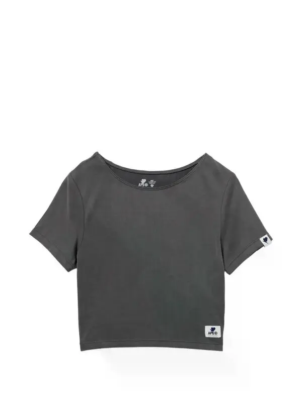 AAPE BY *A BATHING APE Logo-patched Crop T-shirt - Grey