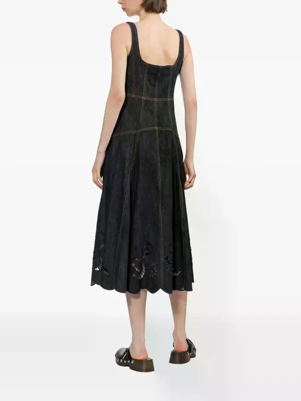 SELF-PORTRAIT Cut-out Flared Hem Midi Dress