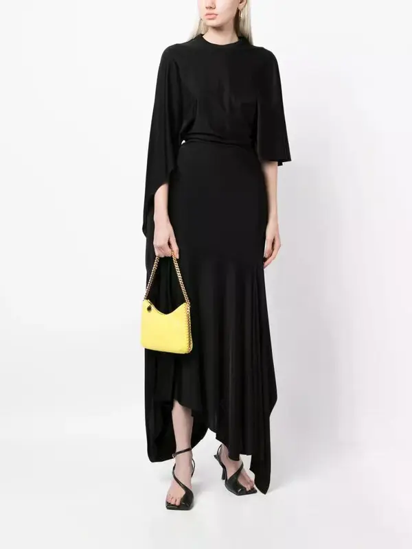 Stella McCartney Cape-sleeve Asymmetric Maxi Dress