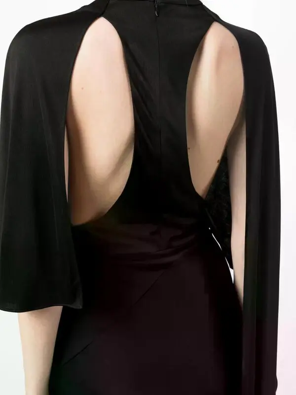 Stella McCartney Cape-sleeve Asymmetric Maxi Dress