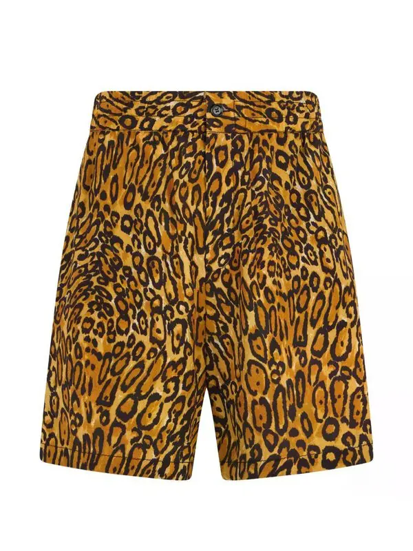 Moschino Leopard Print High-waisted Shorts - Brown