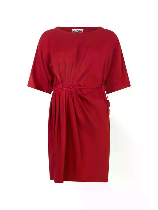 Moschino Crochet-trim Pleated Mini Dress - Red
