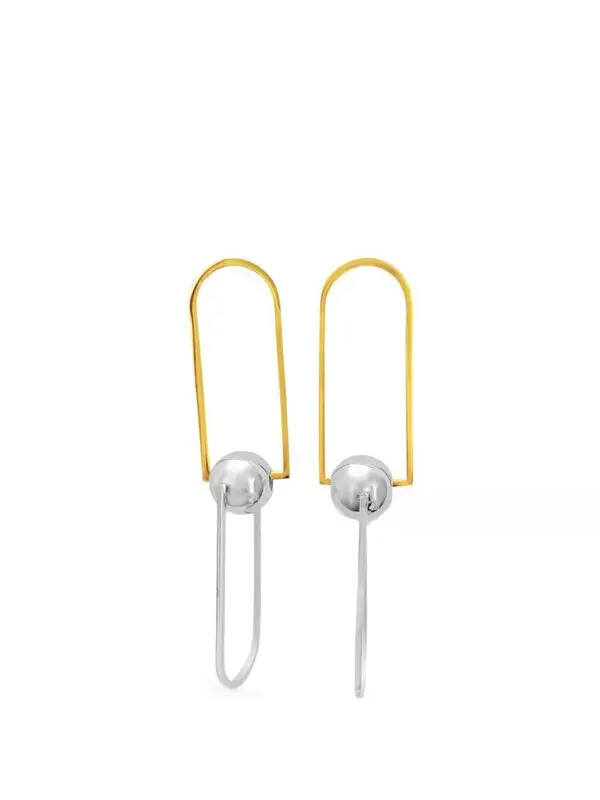 HZMER JEWELLERY Maya Mixed-metal Dangle Earrings - Silver