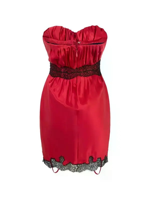 Moschino Lace-trimmed Gathered Mini Dress