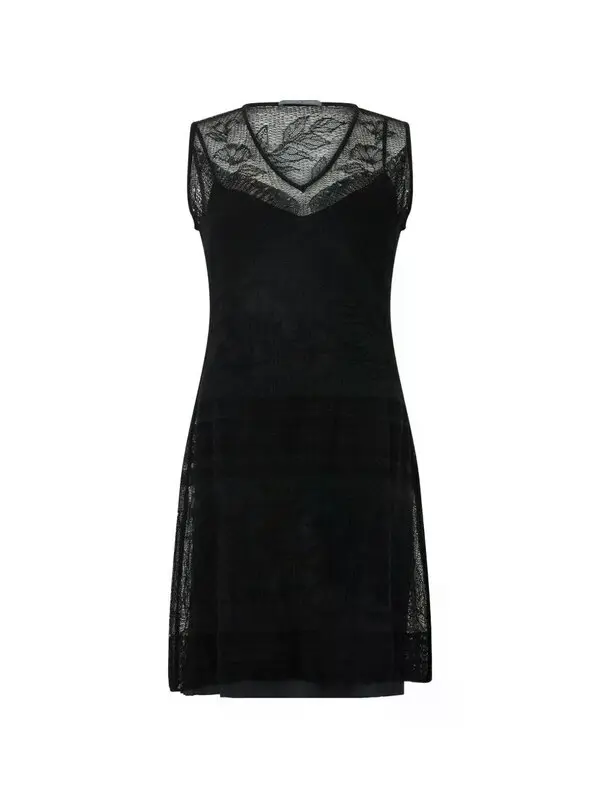 Alberta Ferretti Lace Panel Mini Dress - Black