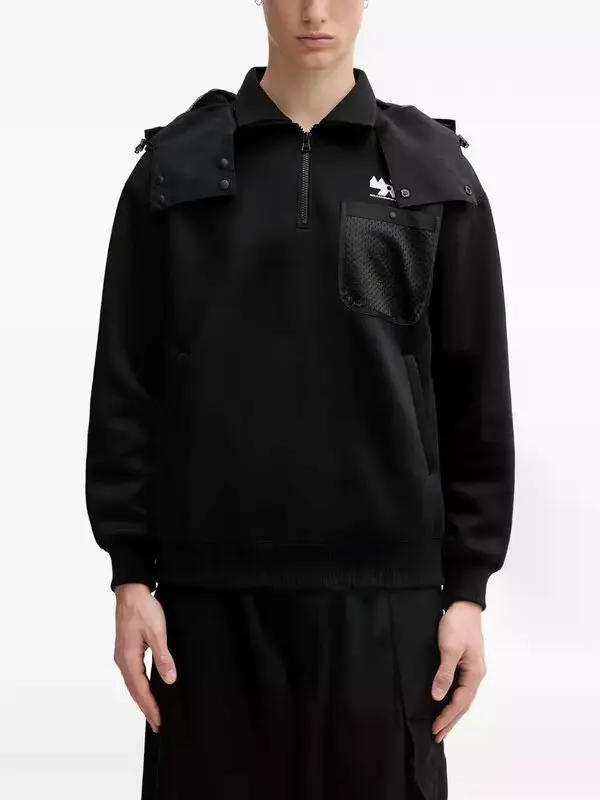 NEIGHBORHOOD Logo-print Detachable Hood Hoodie - Black