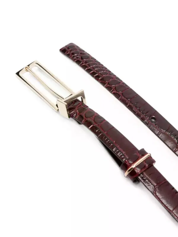 TOM FORD Croc-effect Leather Belt - Red