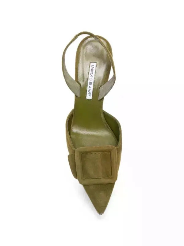 Manolo Blahnik Maysli Buckle-detail Heeled Pumps - Green