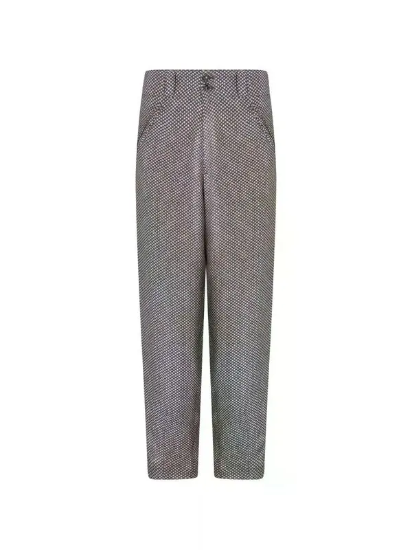 Giorgio Armani Micro-pattern Tapered Trousers - Blue