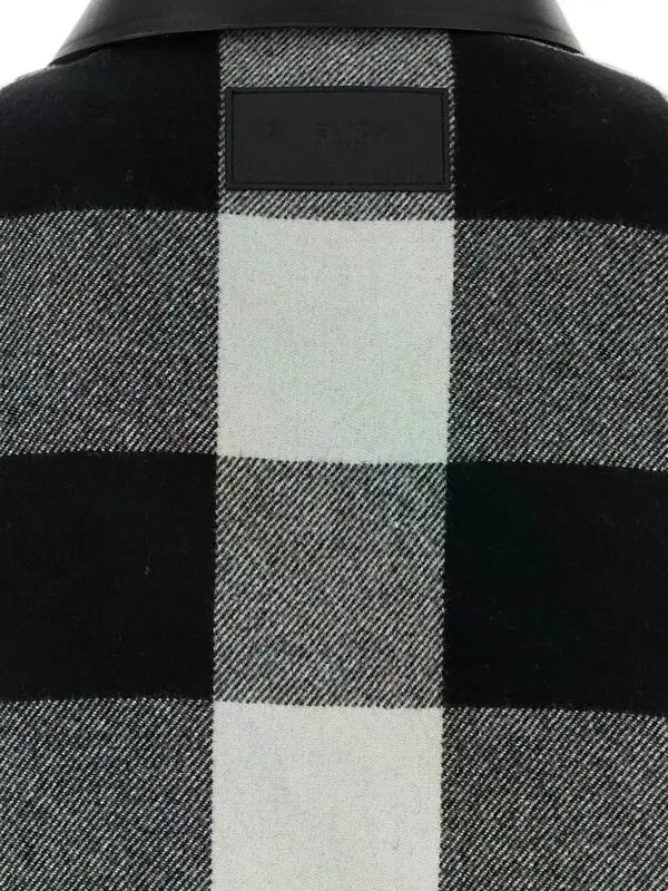 Givenchy Check-pattern Leather-collar Jacket