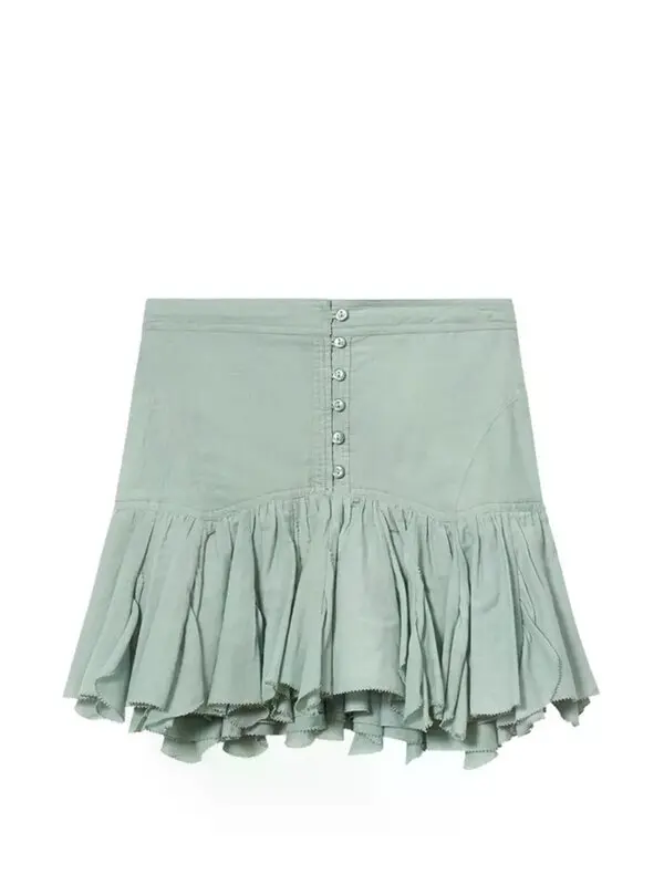 MARANT ETOILE Daneen Skirt With Decorative Buttons And Godets - Green
