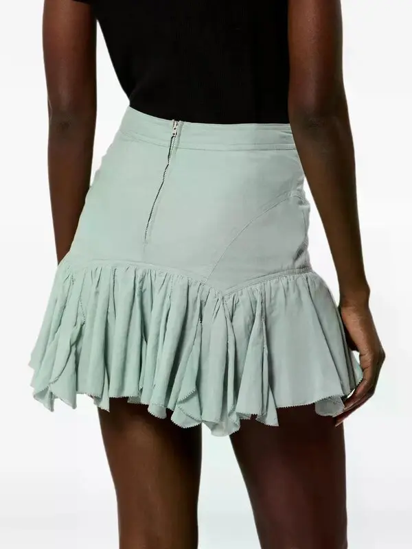 MARANT ETOILE Daneen Skirt With Decorative Buttons And Godets - Green