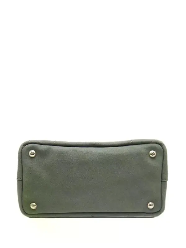 Prada Small Canvas Logo Satchel - Grey
