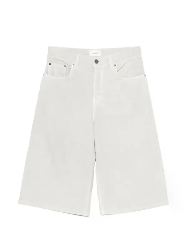 HAIKURE Becky Logo-patch Wide-leg Denim Shorts - Grey