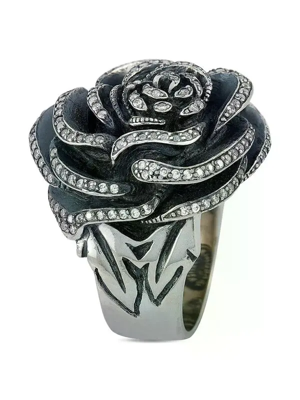 KING BABY STUDIO Sterling Pavé Cubic Zirconia Rose Ring