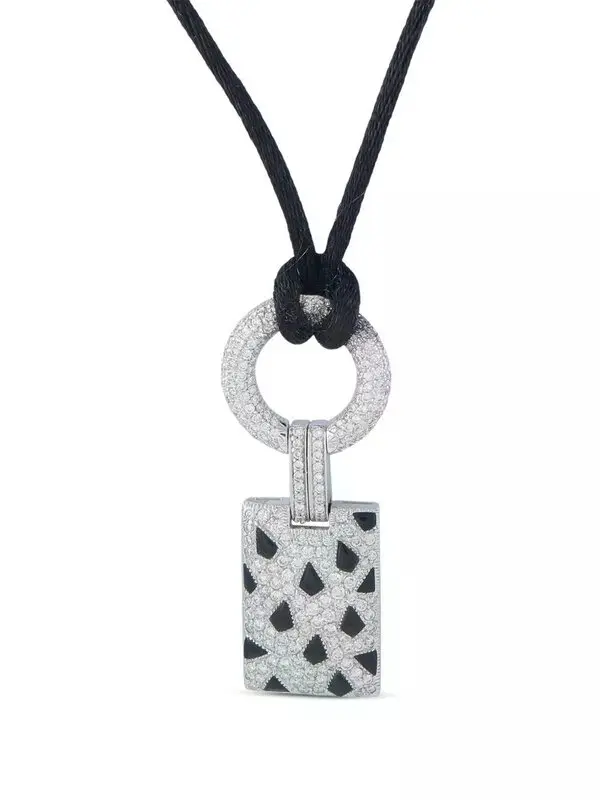 Cartier Panthère Diamond And Onyx Necklace - Silver