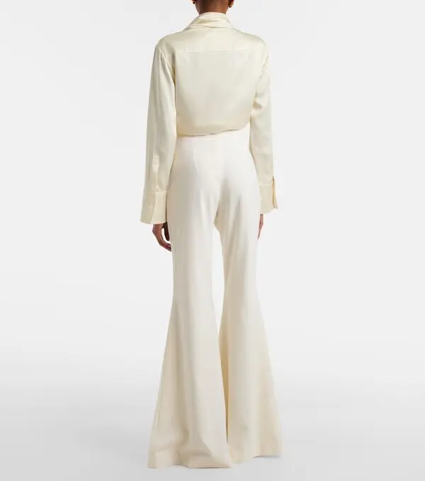 Costarellos Daline Wool-blend Flared Trousers
