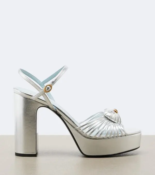 Valentino Garavani Cour Royal Platform Sandals - Silver