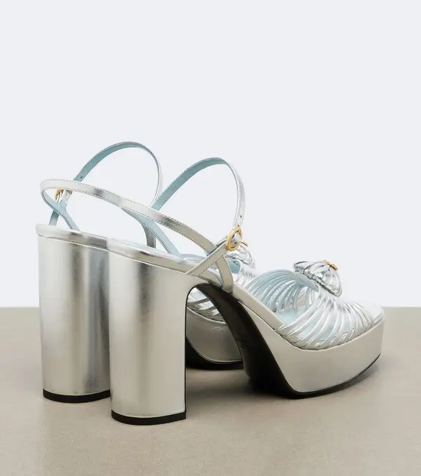 Valentino Garavani Cour Royal Platform Sandals - Silver