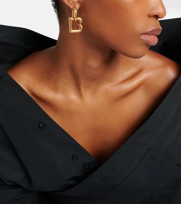 Balenciaga Brass Hoop Earrings