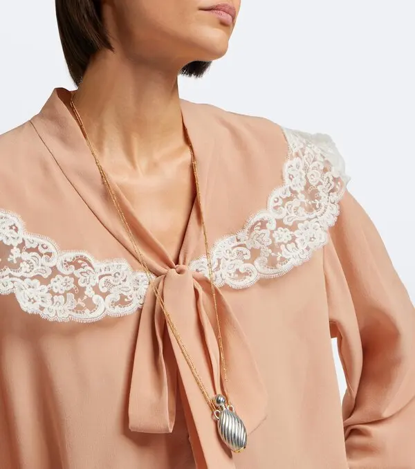 Chloé Mirror Pendant Necklace - Silver