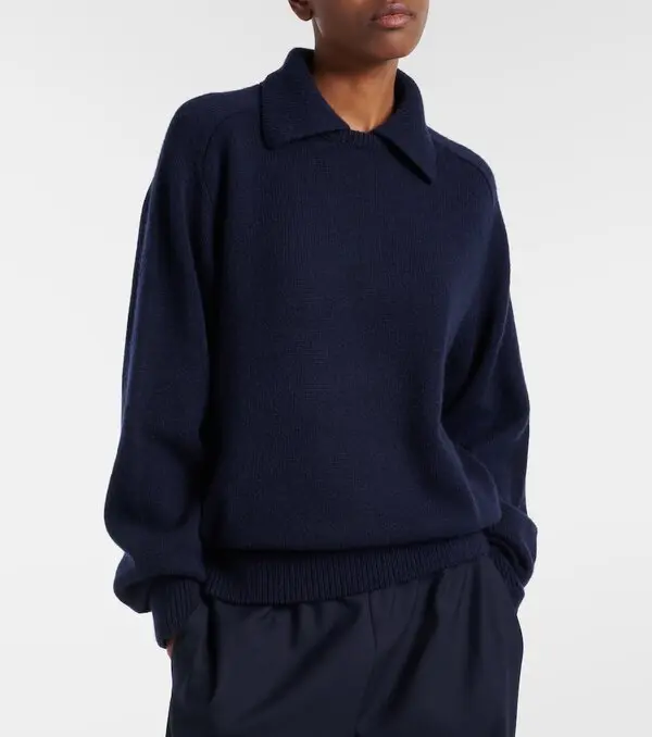 Khaite Jackson Wool And Cashmere Polo Sweater