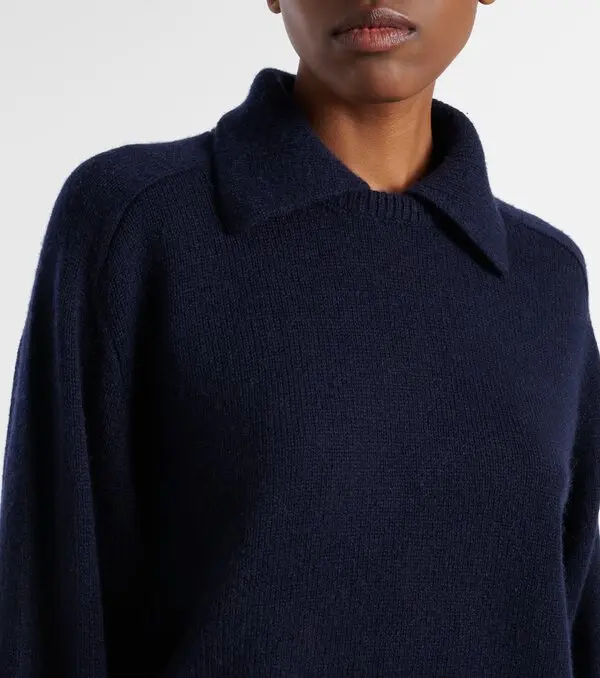 Khaite Jackson Wool And Cashmere Polo Sweater