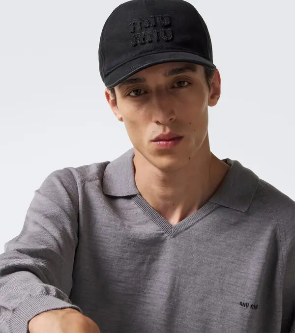 Miu Miu Embroidered Baseball Cap
