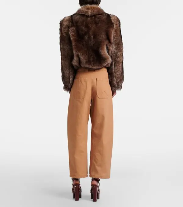 Chloé Cropped Barrel-leg Cotton Pants