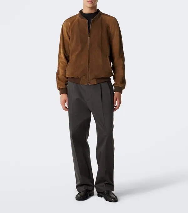 THE ROW Ramiro Suede Bomber Jacket