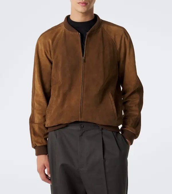 THE ROW Ramiro Suede Bomber Jacket