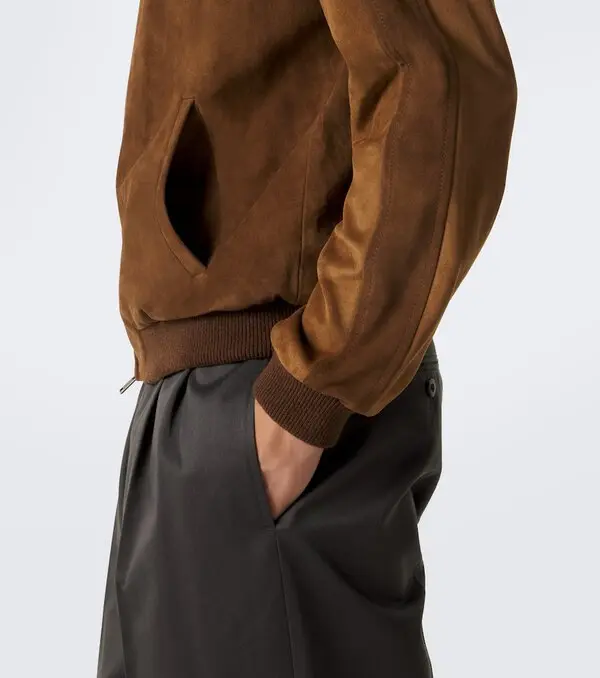 THE ROW Ramiro Suede Bomber Jacket