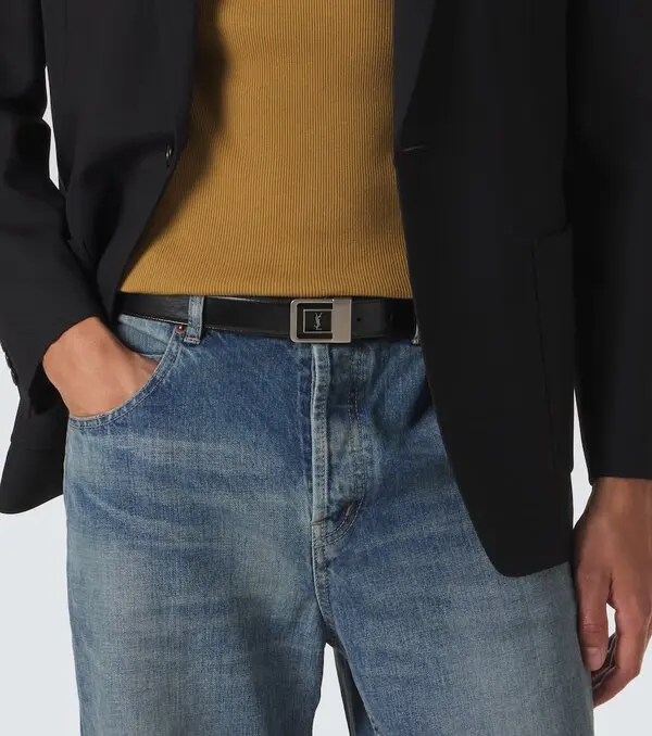 Saint Laurent La 66 Leather Belt